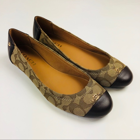 Coach | Shoes | Coach Chelsea Ballet Flats Leather Canvas Cap Toe ...